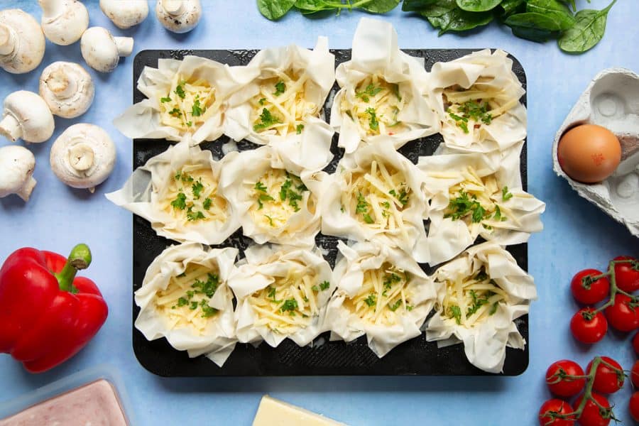 Mini Filo Pastry Quiche Cups
