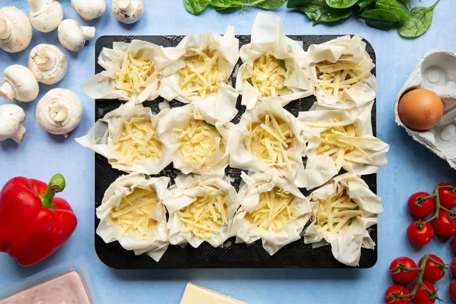 Mini Filo Pastry Quiche Cups