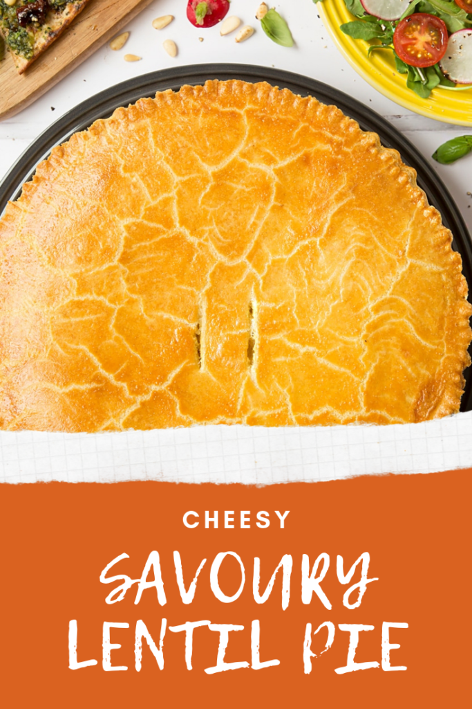 Cheesy red lentil pie with cornmeal pastry - A Mummy Too