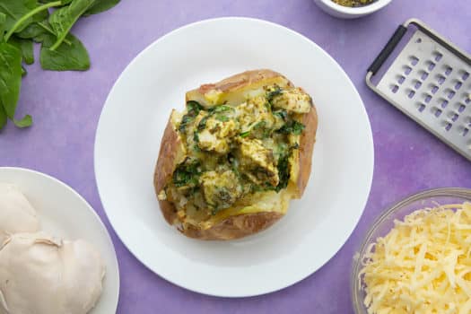 Jacket Potato with Cheesy Pesto Chicken