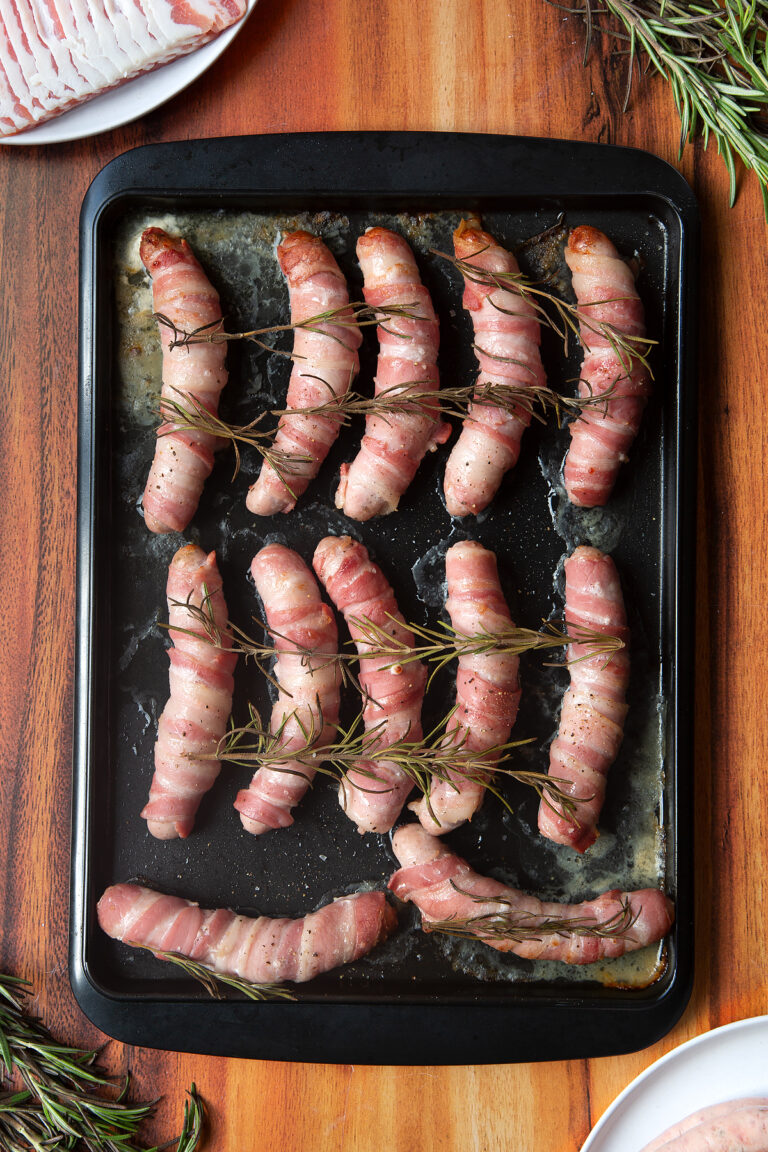 Bacon Wrapped Pigs in A Blanket