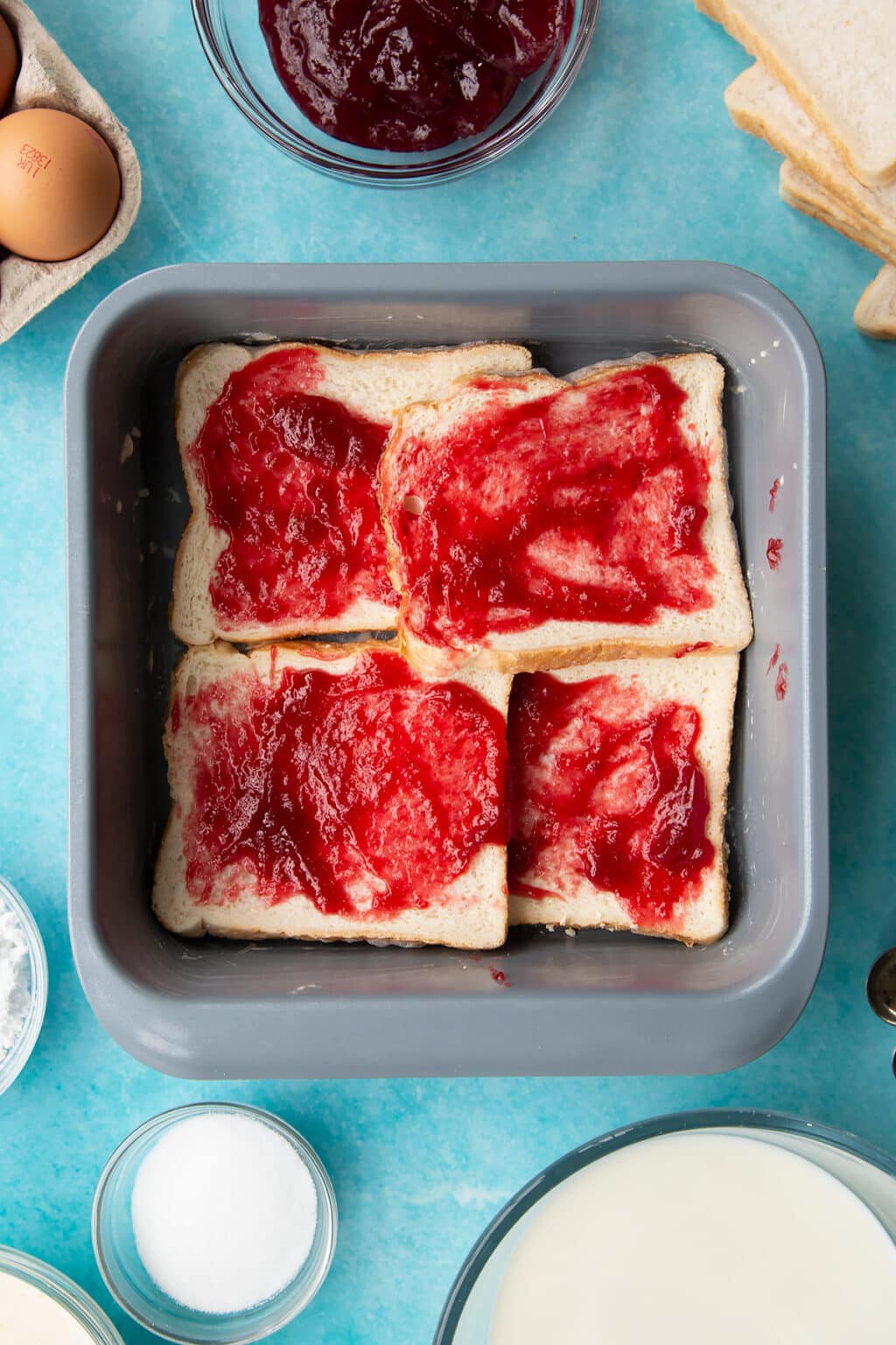Bread and Butter Pudding with Jam
