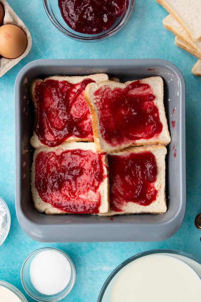 Bread and Butter Pudding with Jam